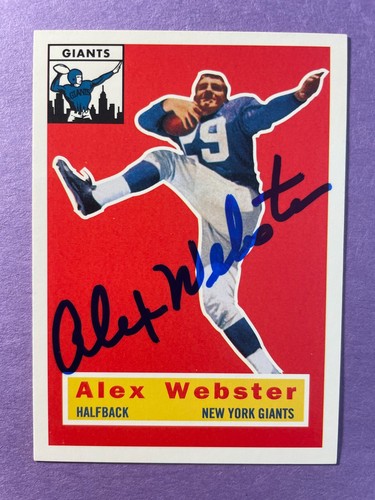 SIGNED ALEX WEBSTER 1956 TOPPS ARCHIVES AUTOGRAPHED FOOTBALL CARD ...