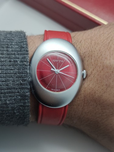 Space Age Watch Sperina Manual Wind Red Dial SWISS MADE Ultra Rare ...