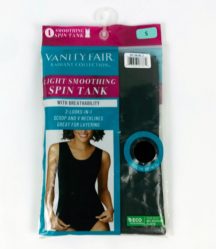 Vanity Fair Radiant Collection Light Smoothing Spin Tank Black Size ...