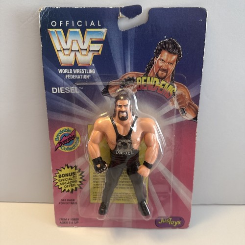 Vintage 1994 WWF JustToys Bend-Ems Diesel WWE Kevin Nash Action Figure ...
