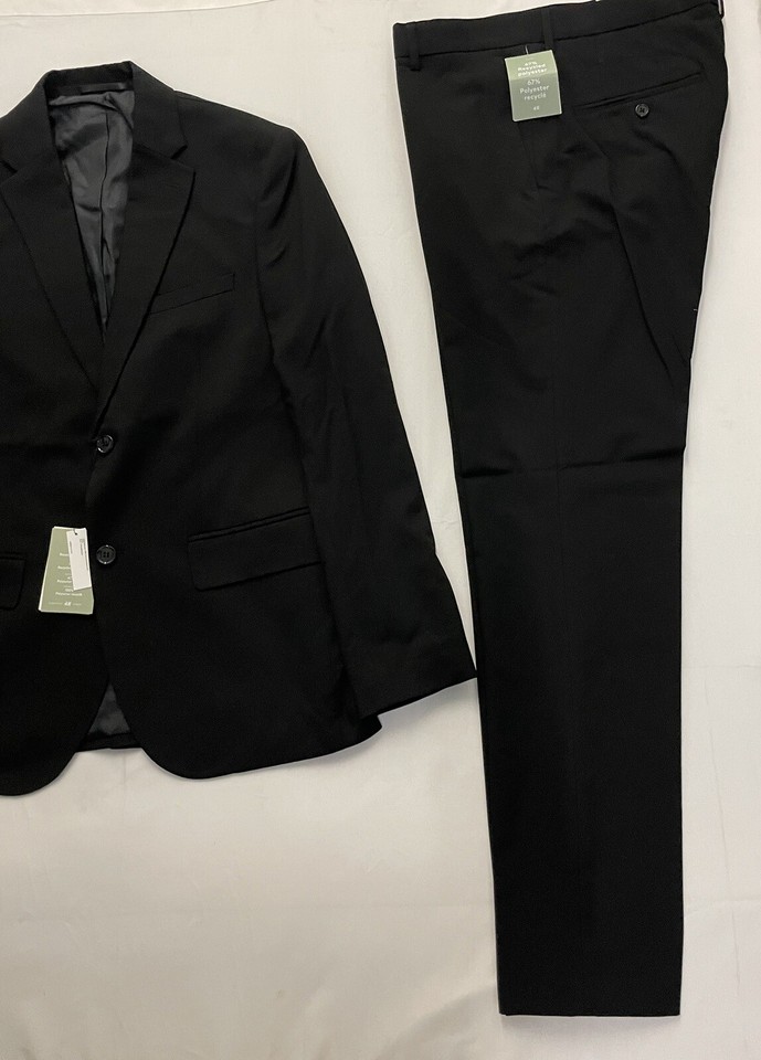 H&M Black Slim Fit SUIT (Jacket Size 50R) (pants Size 38R ))) | eBay