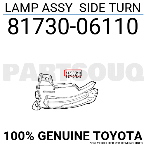8173006110 Genuine Toyota LAMP ASSY SIDE TURN 81730-06110 | eBay