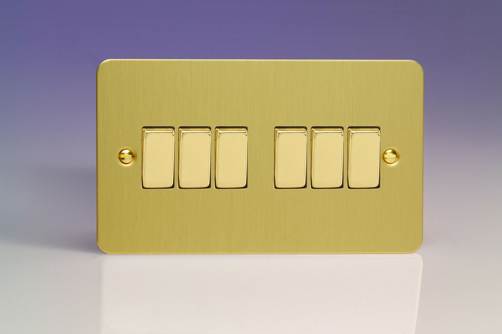 Varilight Ultraflat Brushed Brass XFBW Flat Light Switch Socket Dimmer ...