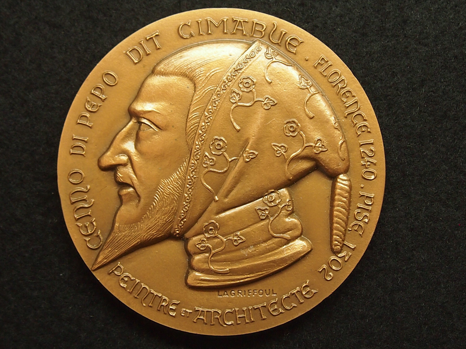 MEDAILLE BR. 68mm LAGRIFFOUL 1978 - CENNI CENNO DI PEPO DIT CIMABUE ...