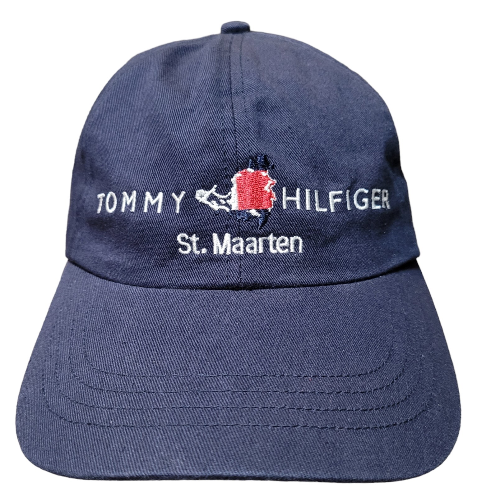 Tommy Hilfiger St Maarten Baseball Cap Dad Hat Leather Strapback Cotton ...