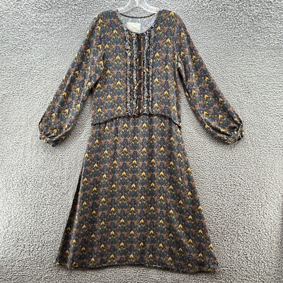 Formidable DAR Dress Womens M Blue Floral Handmade Relaxed Cottagecore ...