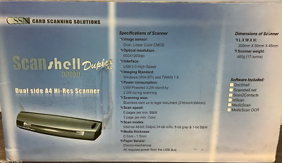CSSN CARD SCANNING SOLUTIONS SCANshell Duplex A4 3000D Dual side A4 Hi ...
