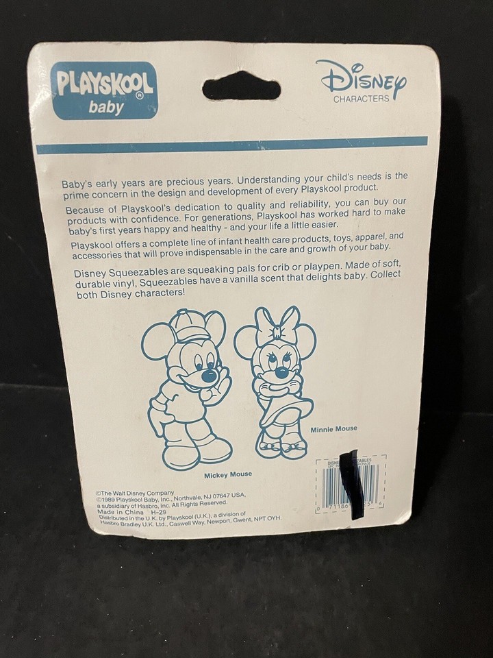 Vintage Playskool Mickey Mouse Walt Disney Baby Rubber Squeak Toy New ...