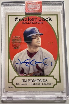 Jim Edmonds 2023 Topps Archives Signature 2005 Topps Cracker Jack auto ...
