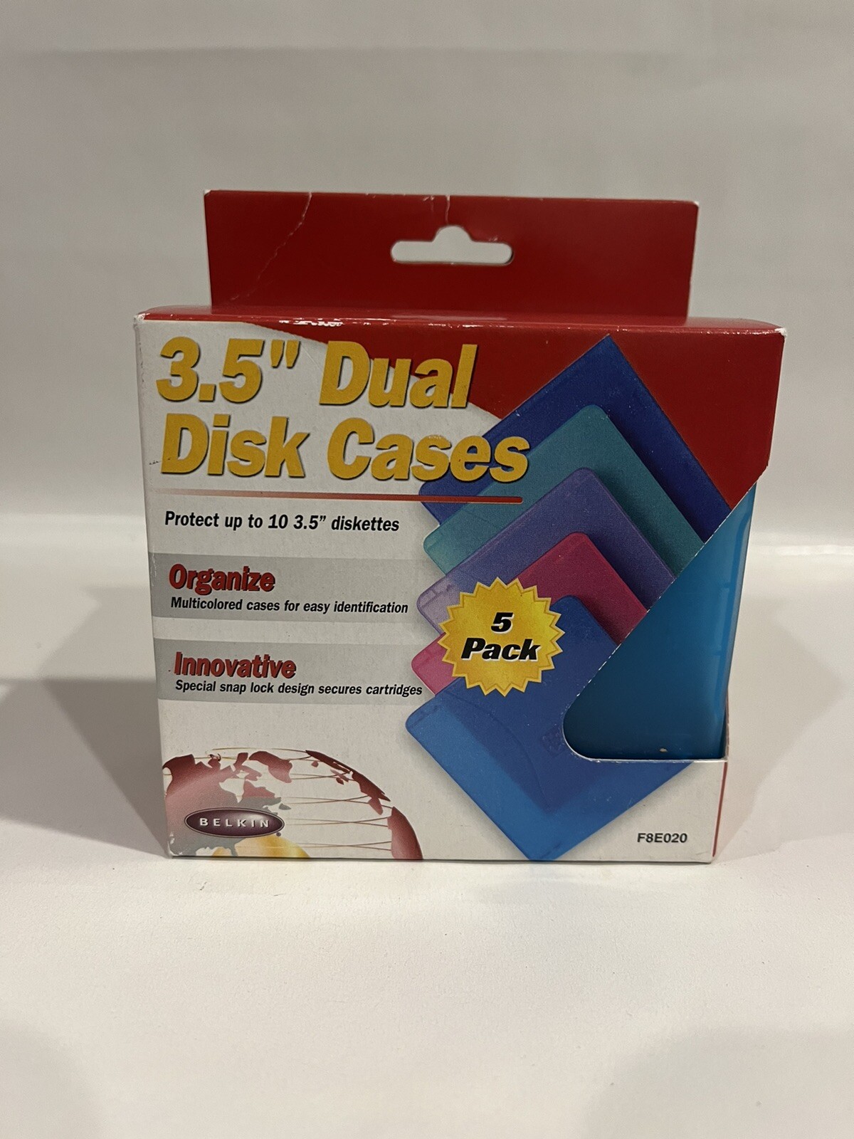 3.5" Dual Disk Cases Belkin Plastic Diskette Holders 5 PK Multi Color ...