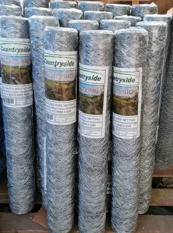 1.2m tall, 50m roll of extra strong galvanised wire mesh fence - 25mm ...