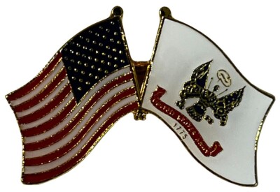 USA & Army Emblem White Wavy Flags Motorcycle Hat Cap Lapel Pin M-060 ...