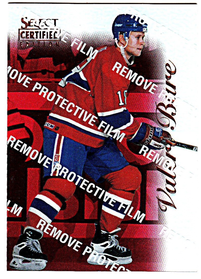 1996-97 SELECT CERTIFIED MIRROR RED #18 VALERI BURE Montreal Canadiens ...