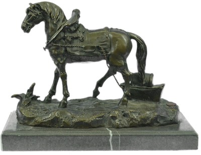 Horse Farm Ranch Equestrian Trail Riding Club Bronze Marble Statue ...