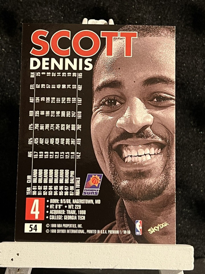 1998 SkyBox Premium #54 Dennis Scott Phoenix Suns Basketball NBA Card ...