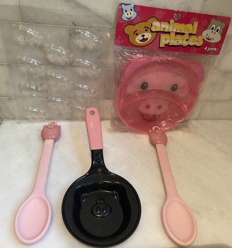 Joie Piggly Wiggly Pan/Utensils, Piggy Plates & CK Pig Mold #11202 ...
