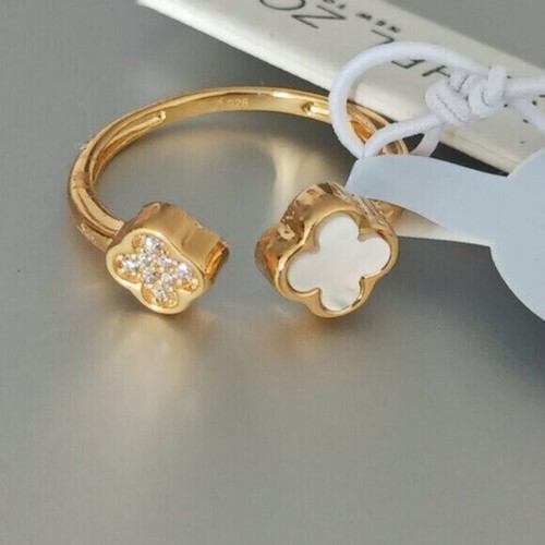 Rachel Zoe Sterling Silver 925 Gold Plated Double Clover Ring Sz. 6 new | eBay