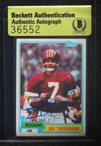 BAS 1981 Topps Joe Theismann #165 Beckett Auth Sticker Auto | eBay