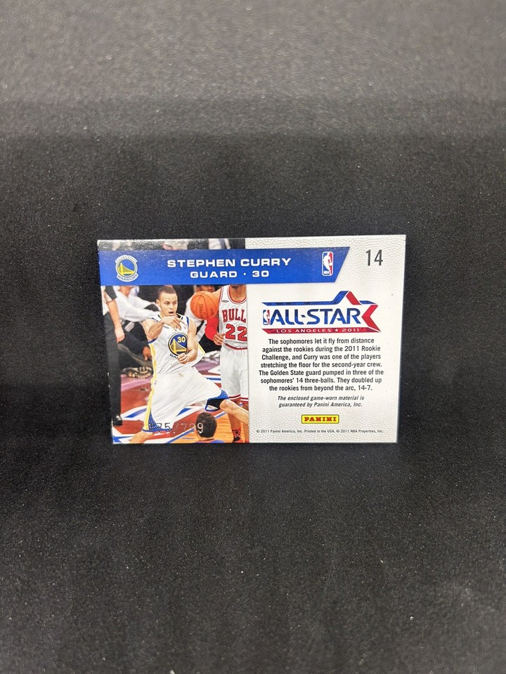 2011 Panini Season Update Stephen Curry All-Star Rookie Challenge Patch ...