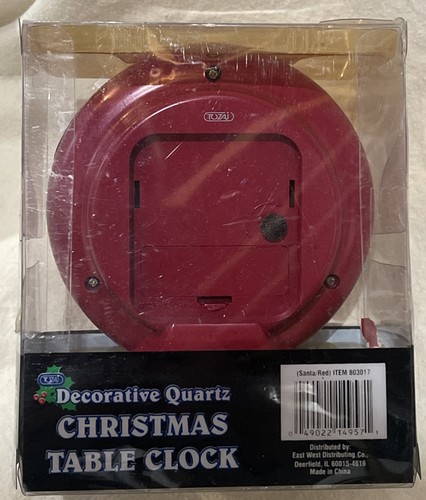 VTG Tozai Decorative Quartz Christmas Table Clock NIB Holiday Red Santa ...