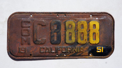 1951 California Truck License Plate # C 8888 | eBay