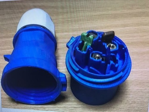 Bals IP44 Blue Cable Mount 2P+E Industrial Power Plug, Rated At 16A ...