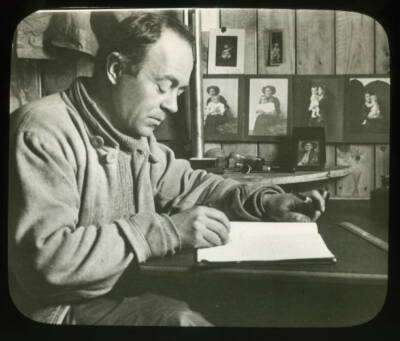 Scott Writing In Diary British Antarctic Expedition 1911 OLD PHOTO ...