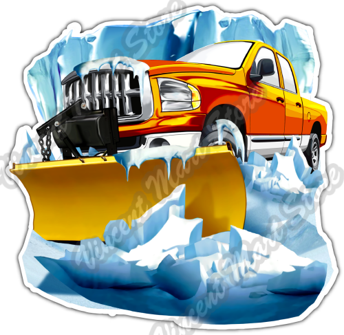 Snow Plow Truck Vehicle Winter Storm Driver Car Bumper Vinyl Sticker ...