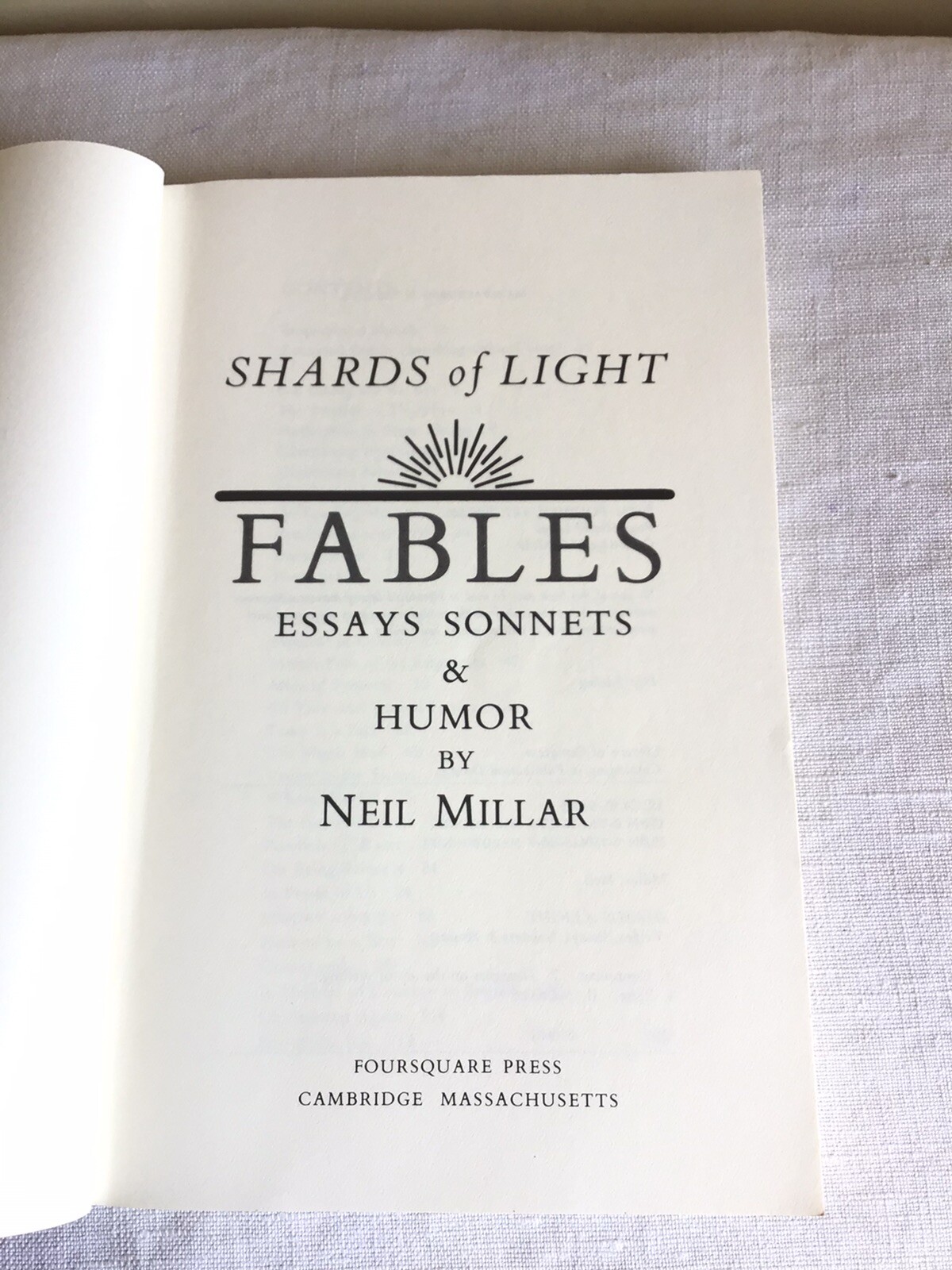 Vtg 1981 Paperback Shards Of Light Fables Essays Sonnets & Humor Neil ...