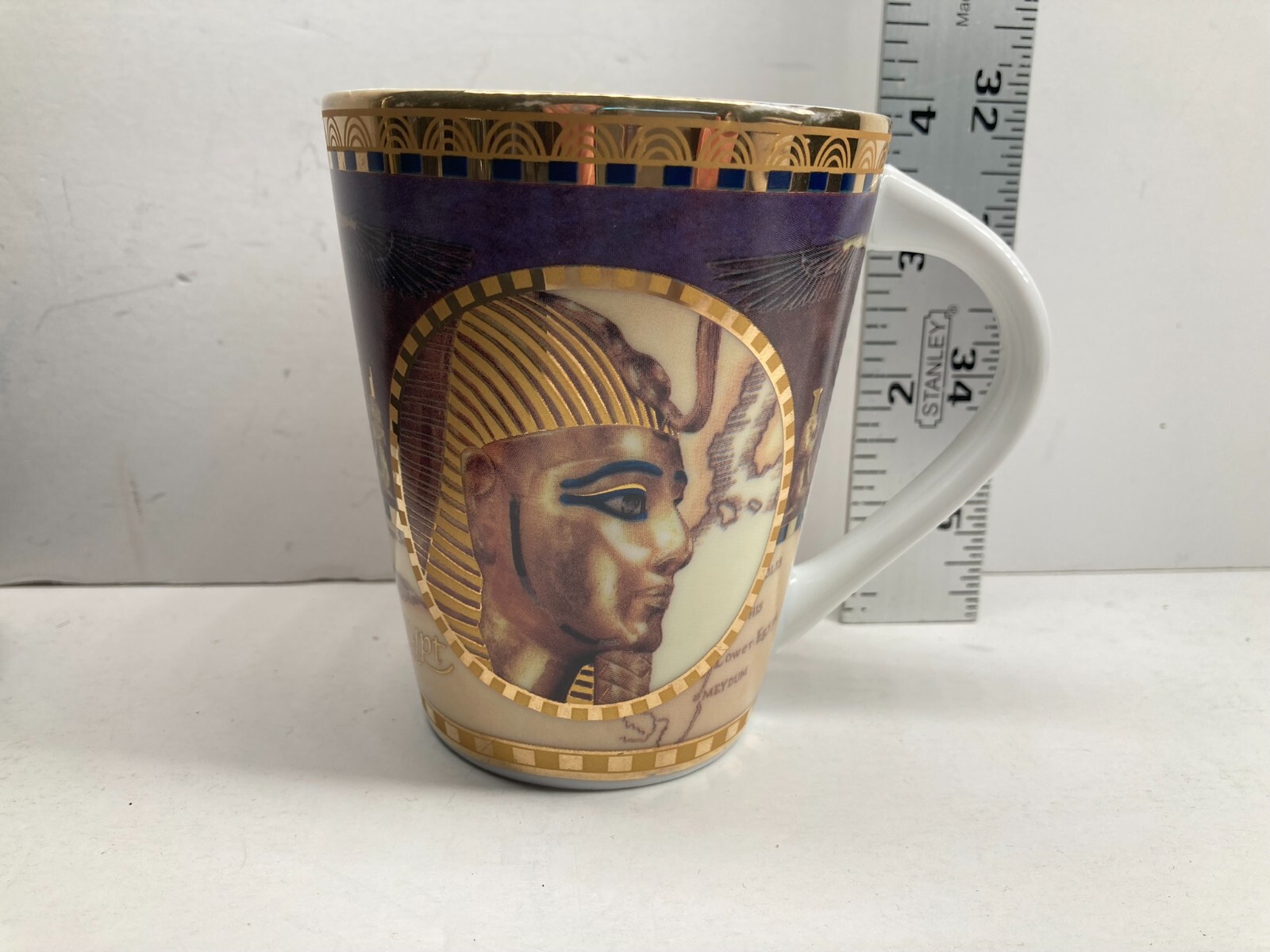 Fathi Mahmoud King Tut Coffee Mug Cup Egyptian Souvenir Egypt Gold Gild ...