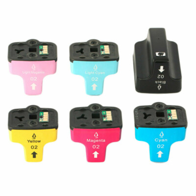 7x NoN-OEM HP02 Ink For Photosmart 3100 3110 C5180 C6180 C6270 C7180 ...