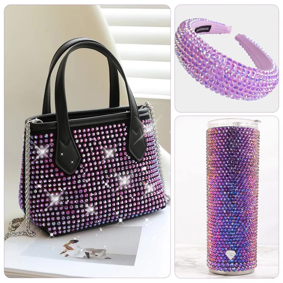 25000Pcs Purple AB Rhinestones for Bedazzling Kit, 3-5mm Resin Flatback ...