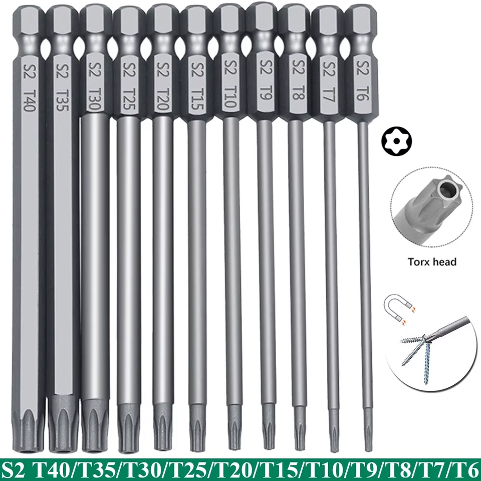 11 PCS Torx Security Bit Set S2 Steel Magnetic Security Screwdriver Set ...