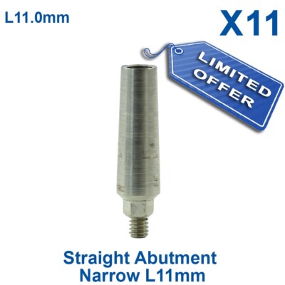 X11 Dental Straight Abutment Narrow Platform 11.0mm Int Hex Connection ...