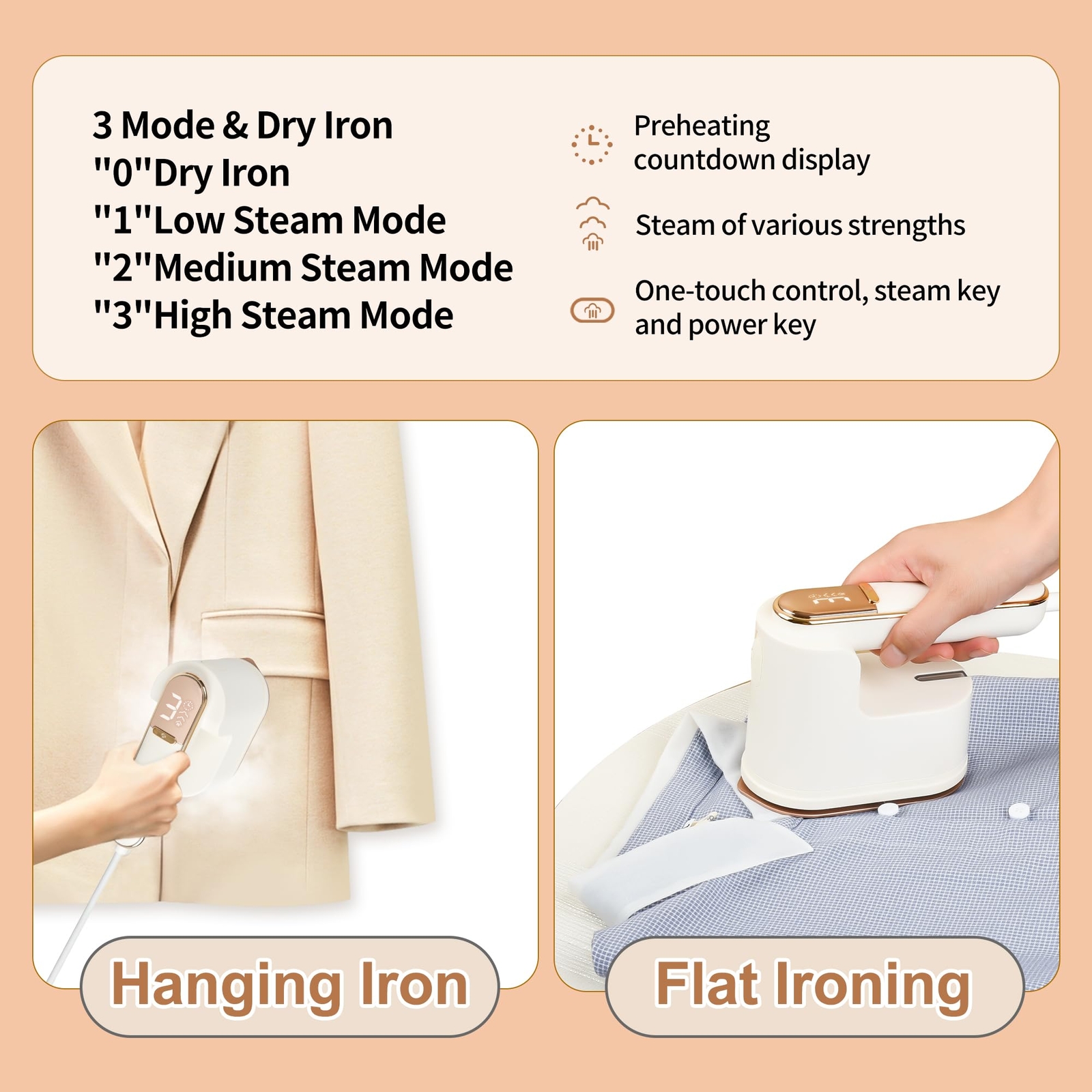 Steamer Iron Handheld Garment And Fabric Steamer 1000w Fast Wrinkle ...
