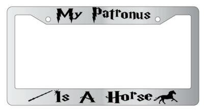 My Patronus Is A Horse Chrome METAL License Plate Frame Harry Potter | eBay