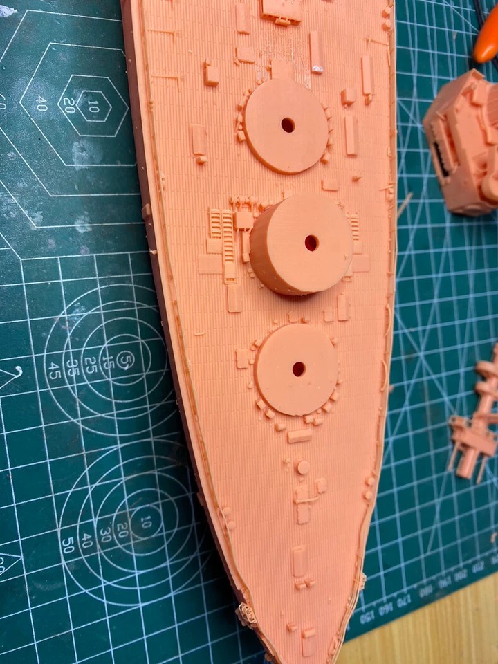 3D Printed 1/700/350 British Royal Navy HMS Agincourt Battleship Model ...