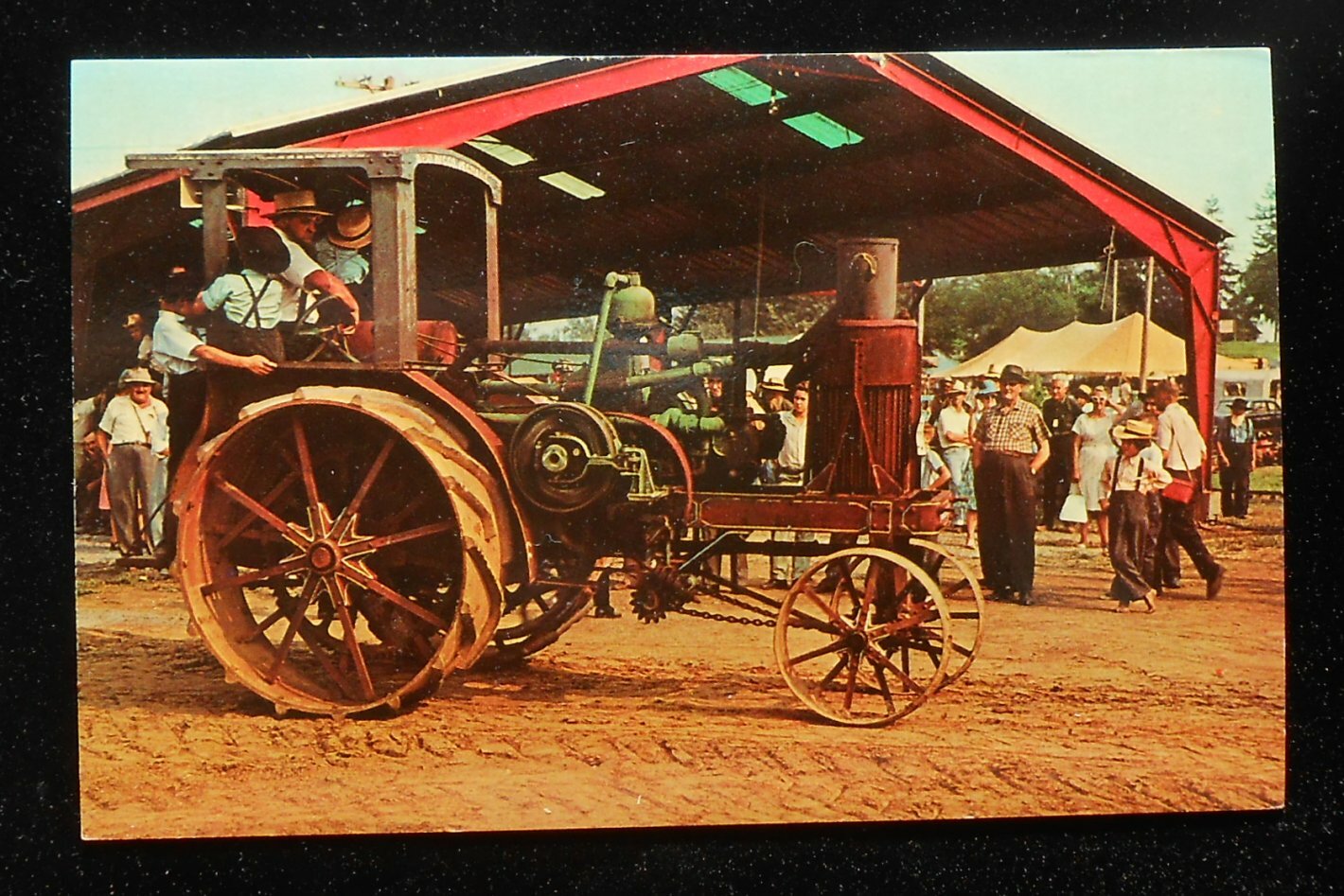 1960s Amish Man & Boys Antique Farm Tractor Rough & Tumble Engineers ...
