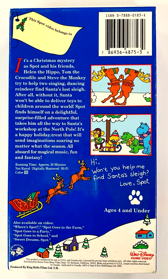 Spot's Magical Christmas (VHS, 1995) Disney - NEW SEALED 786936487534| eBay