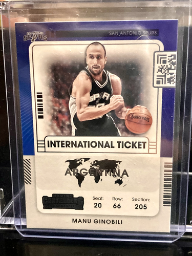 MANU GINOBILI 2021 PANINI CONTENDERS INTERNATIONAL TICKET INSERT CARD ...
