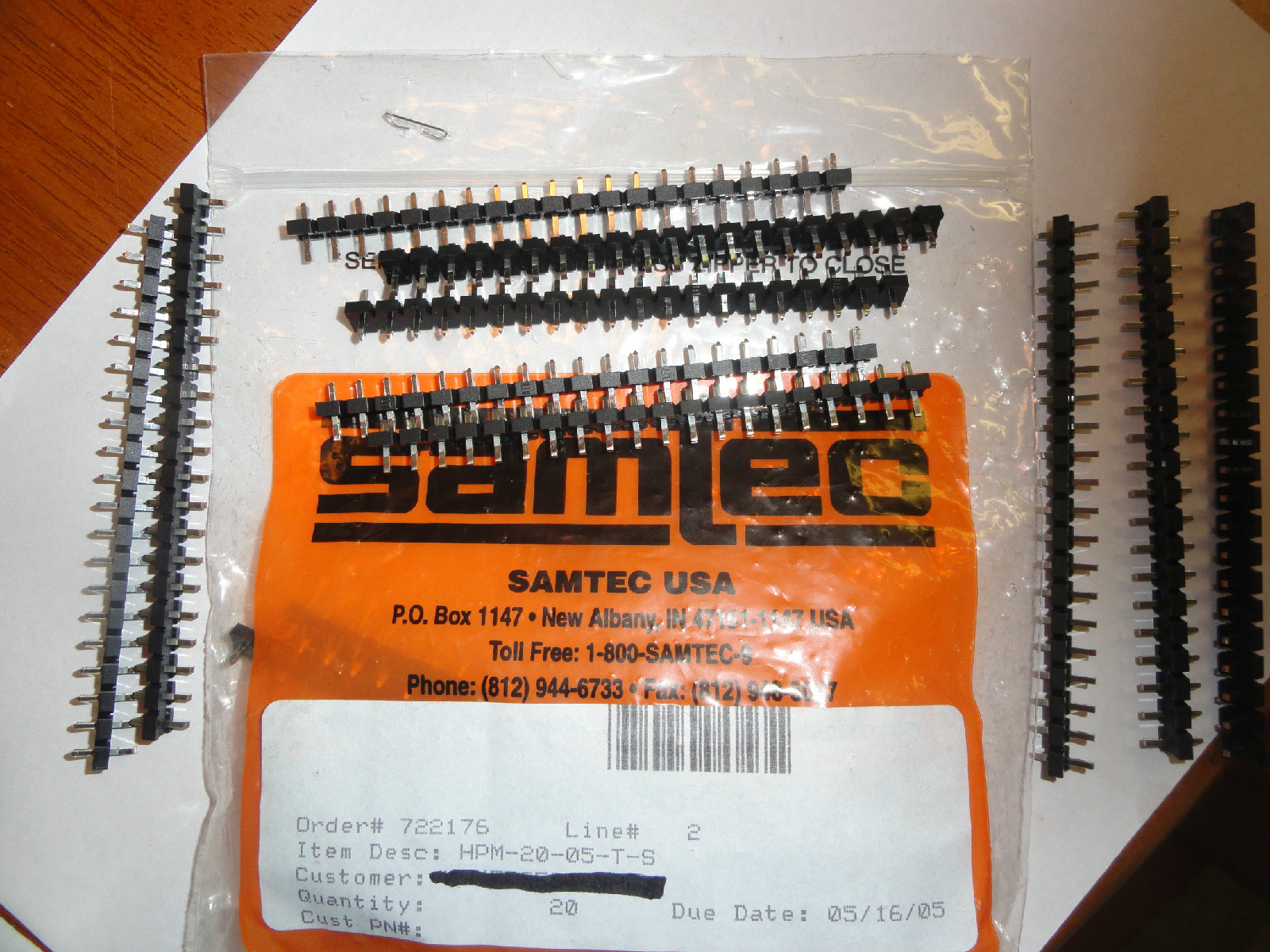 Samtec HPM-20-05-T-S 20 Position High Temp, High Power Connector ...