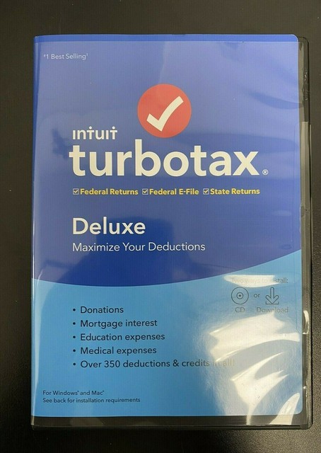 Intuit TurboTax Deluxe 2019 Federal State Efile for Windows and Mac for ...