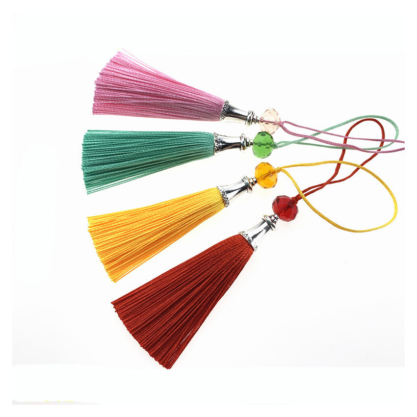 10pc 3'' Crystal Bead tassels DIY Earrings tassel charms pendant Trim ...