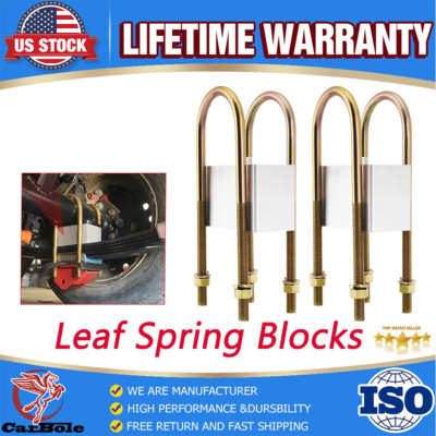 Universal Leaf Spring Lowering Block Kit 4" Drop with U-Bolts ...