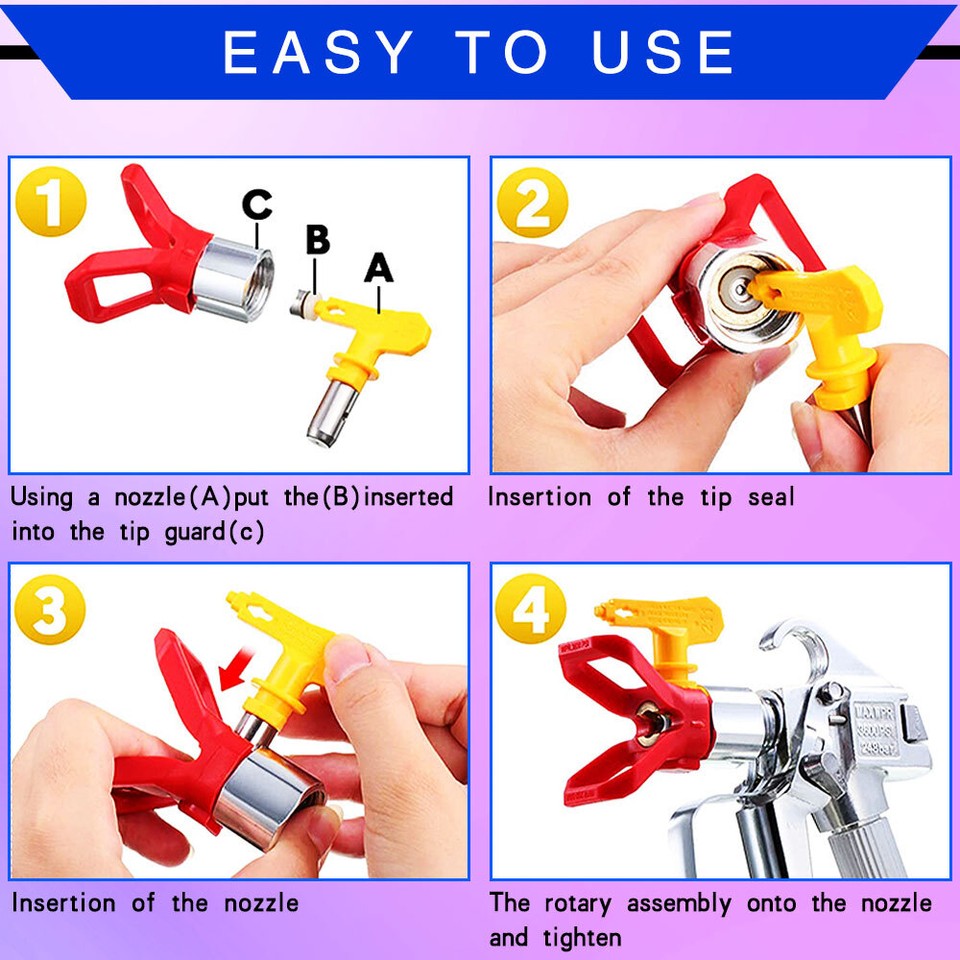 Airless Paint Spray Hose Kit 50ft 0.2" Swivel Joint 3600psi with 517 ...