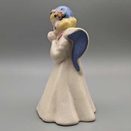 Vtg Kay Finch Praying Angel Figurine, California Pottery, White Blue ...