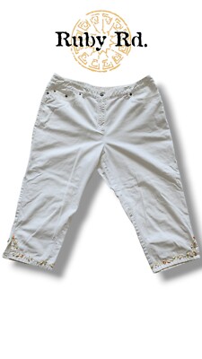 Ruby RD Jeans Capri Womens Color White Size 16 Pre-Owned | eBay