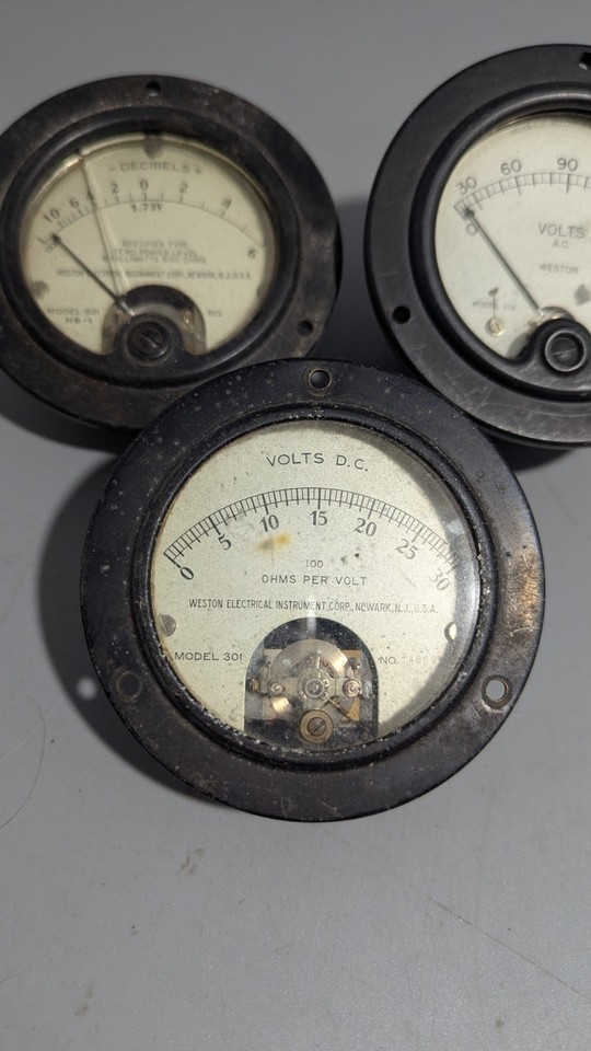 Lot of 3 Vintage Analog Panel Meters, Weston | eBay