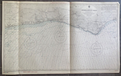 1957 Vintage Map; Admiralty Decca Chart # 1652, Owers to Beachy Head ...