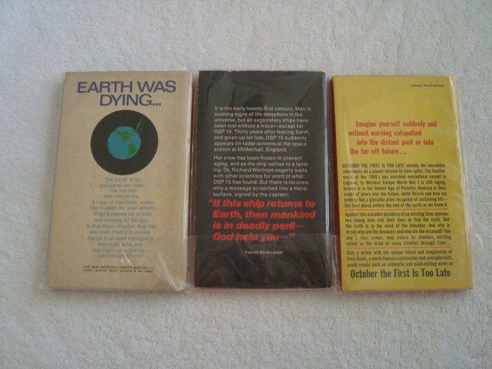 OCTOBER THE FIRST IS TOO LATE, +2 more CLASSIC SciFi PB, by FRED HOYLE ...